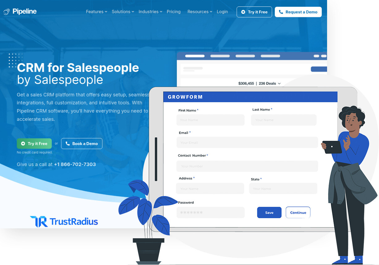 Pipeline CRM form builder by Growform